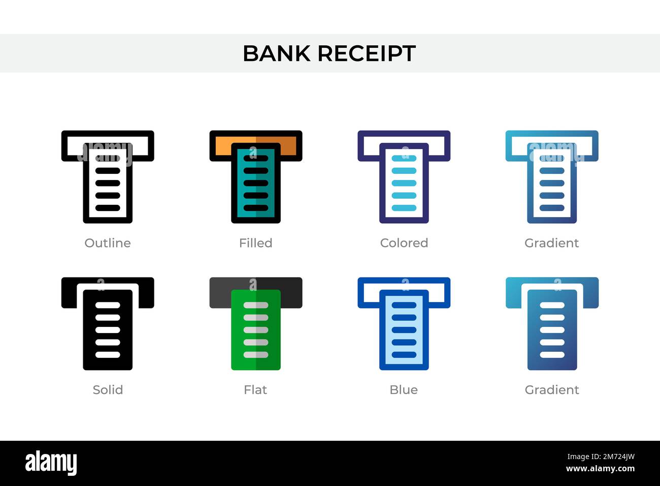 Bank Receipt icon in different style. Bank Receipt vector icons ...