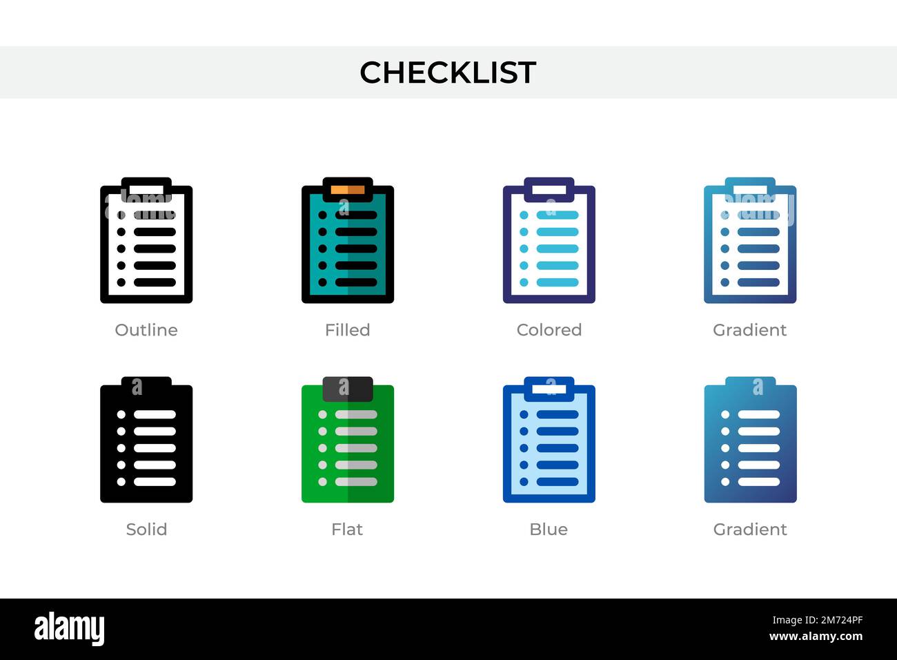 Checklist icon in different style. Checklist vector icons designed in ...