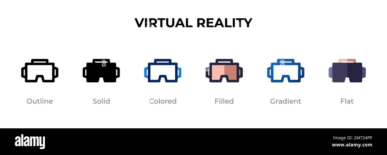 Virtual Reality icon in different style. Virtual Reality vector icons ...