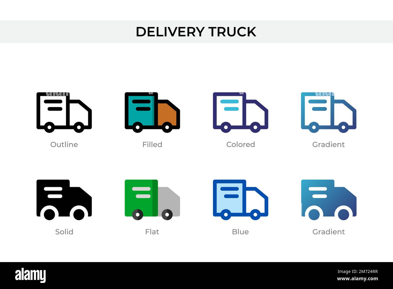 Delivery Truck icon in different style. Delivery Truck vector icons ...
