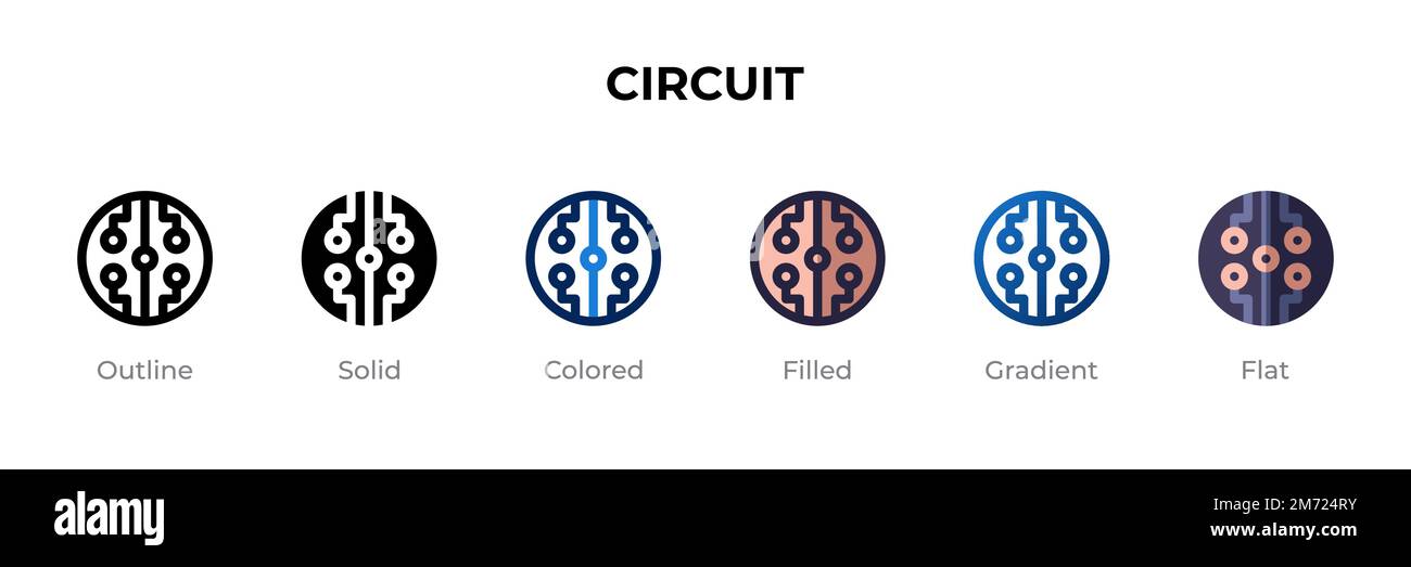 Circuit icon in different style. Circuit vector icons designed in ...