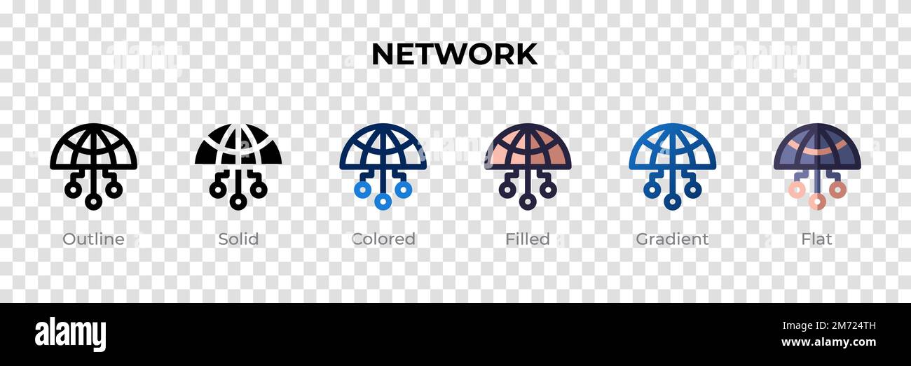 Network icon in different style. Network vector icons designed in ...