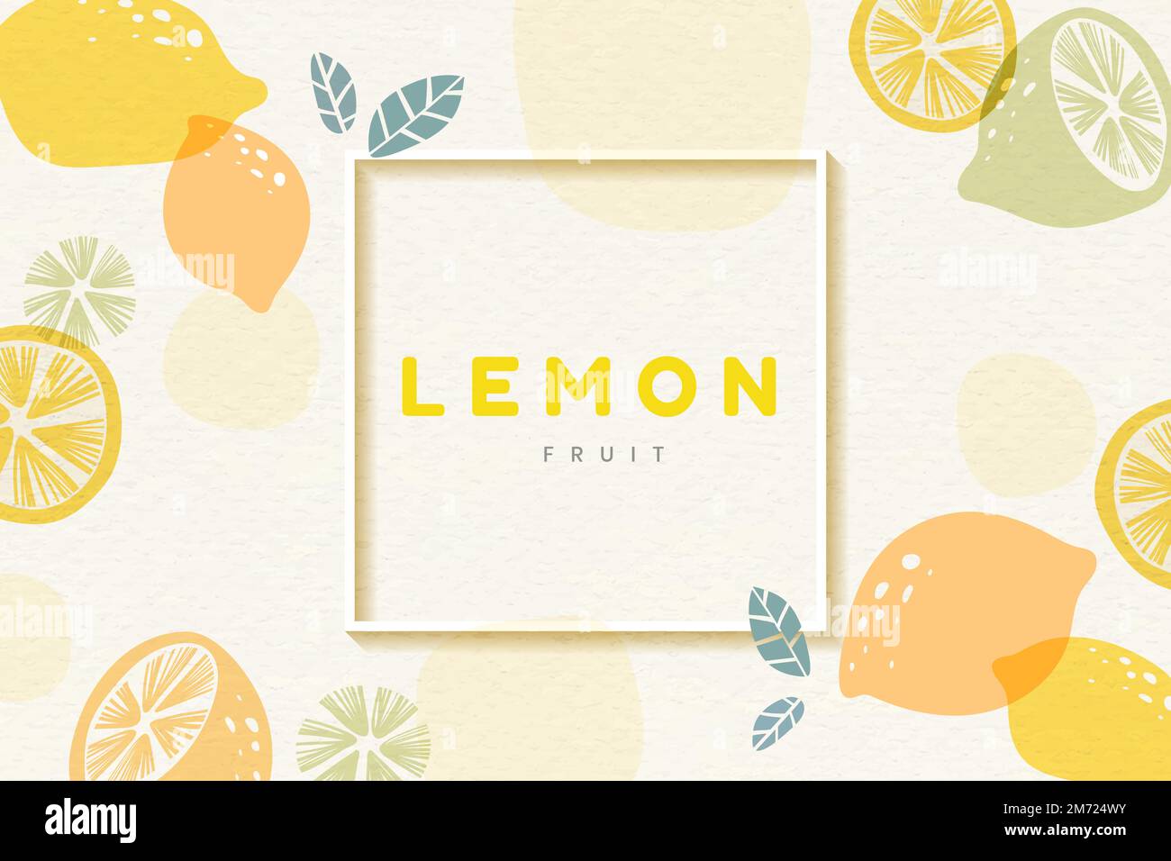 Frame on a lemon patterned background with design space vector Stock Vector Image & Art - Alamy