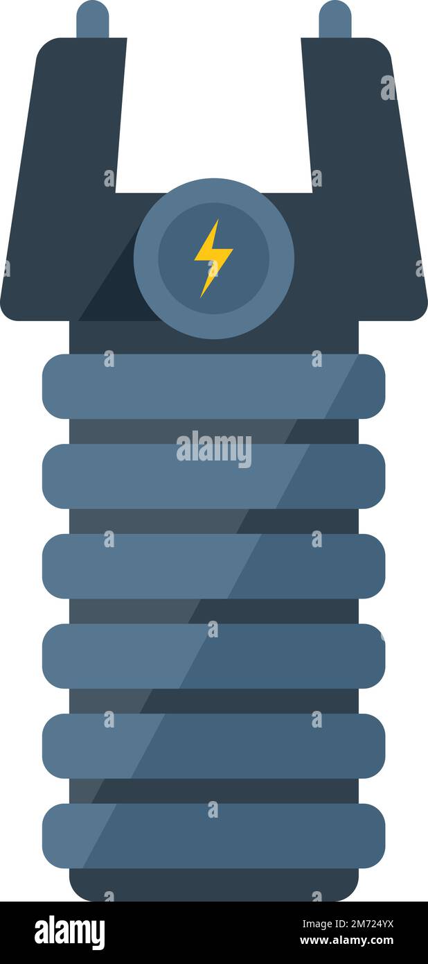 Taser security icon flat vector. Stun police. Gun tazer isolated Stock ...