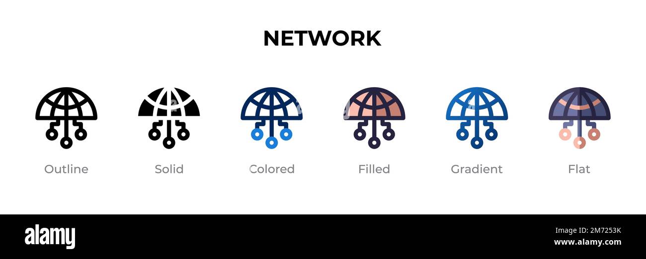 Network icon in different style. Network vector icons designed in ...