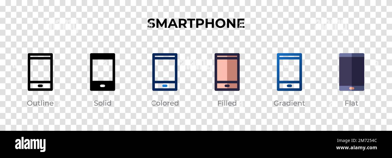 Smartphone icon in different style. Smartphone vector icons designed in ...