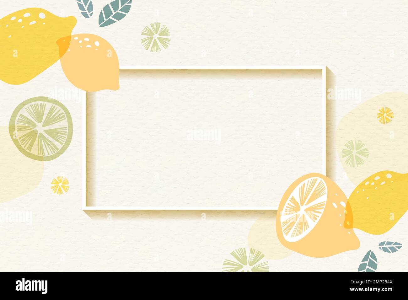 Frame on a lemon patterned background with design space vector Stock ...