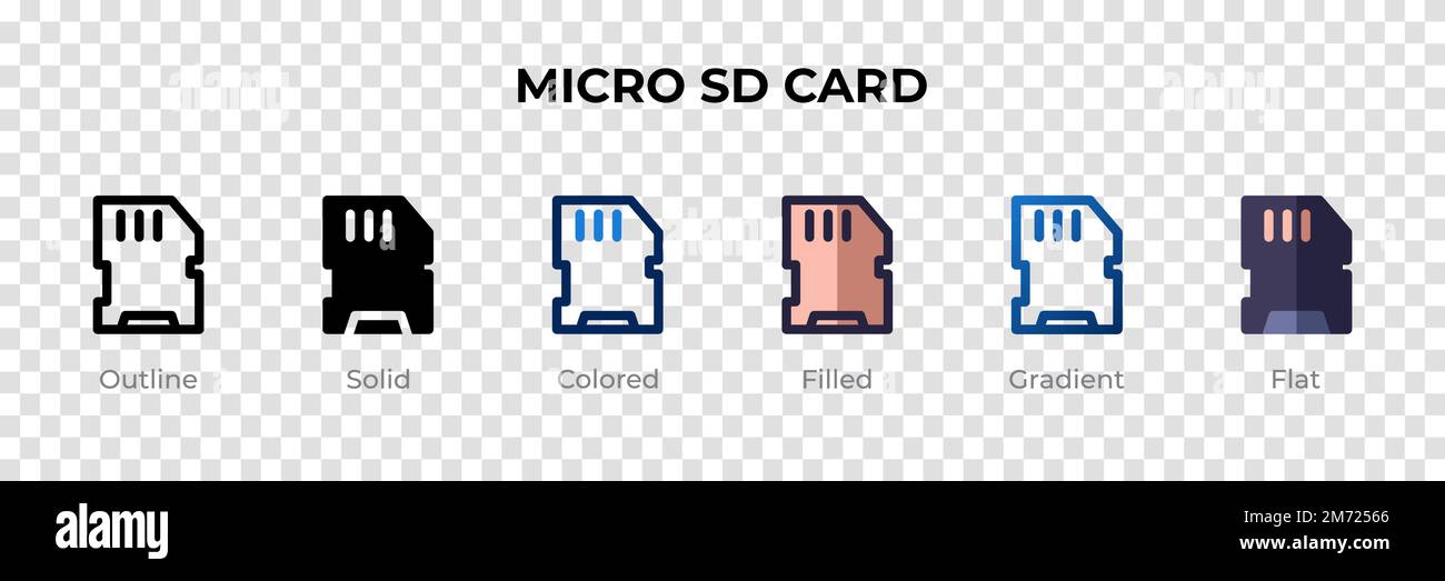 Micro Sd Card icon in different style. Micro Sd Card vector icons ...