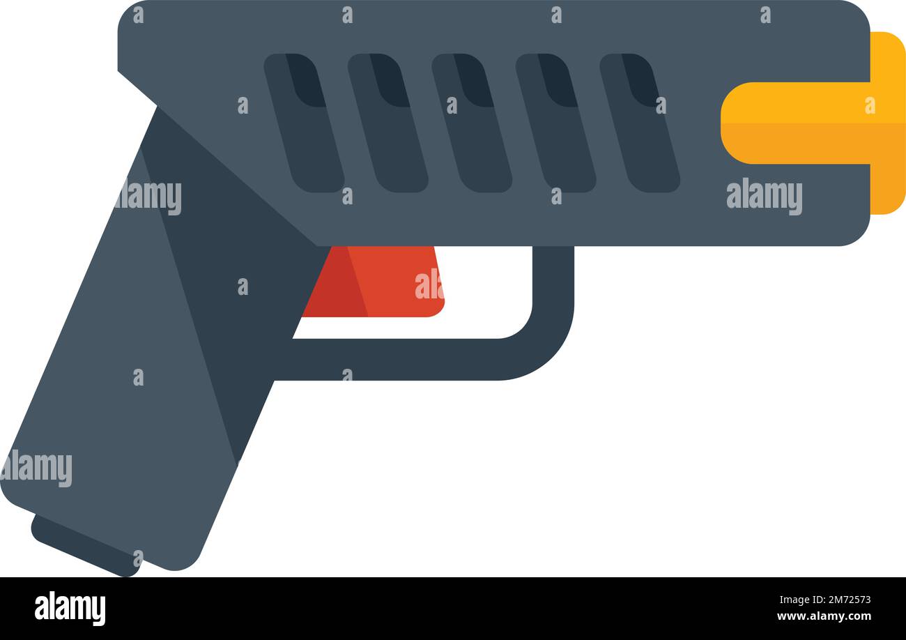 Police taser icon flat vector. Gun stun. Defense shock isolated Stock ...