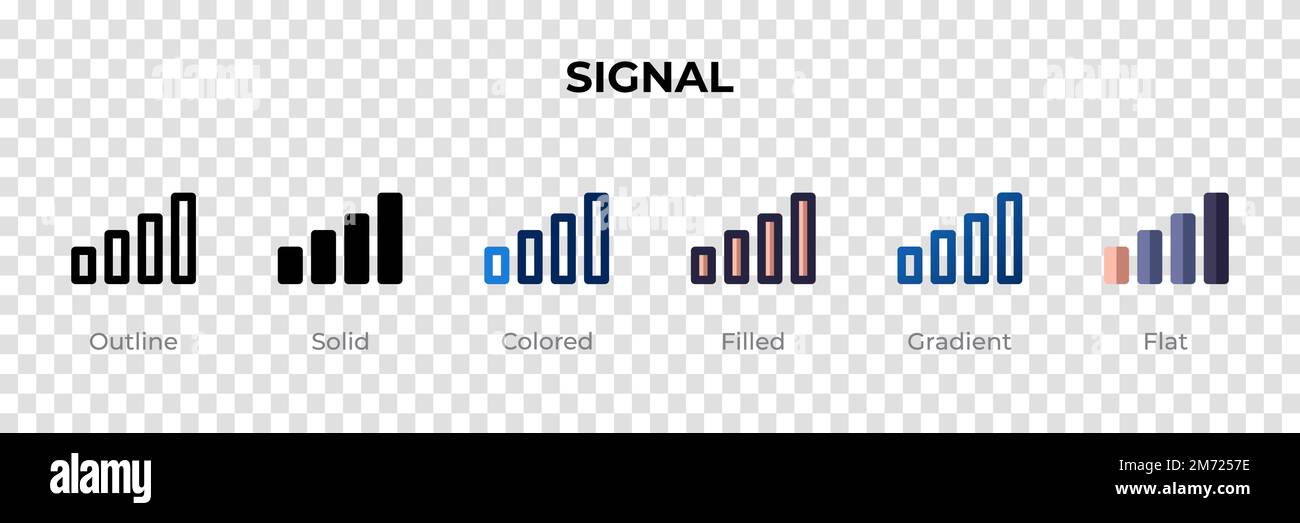 Signal icon in different style. Signal vector icons designed in outline ...