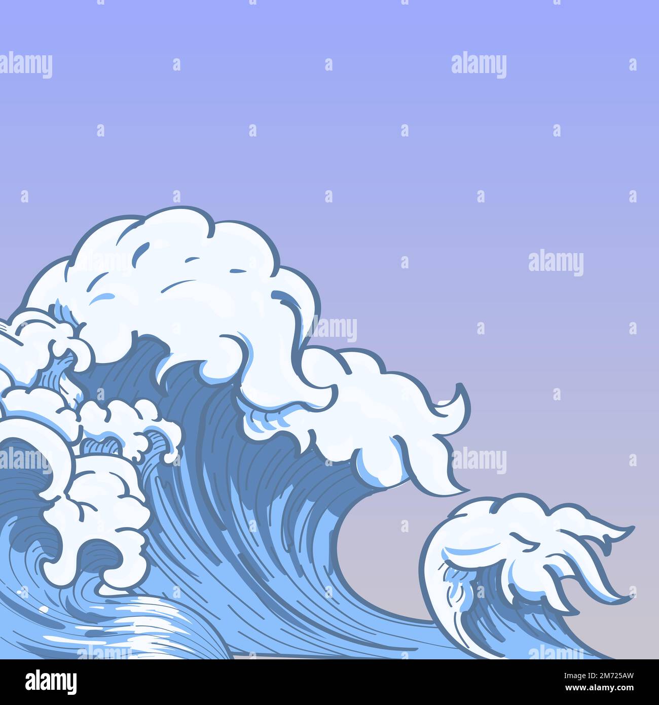 Blue Japanese wave background vector Stock Vector Image & Art - Alamy