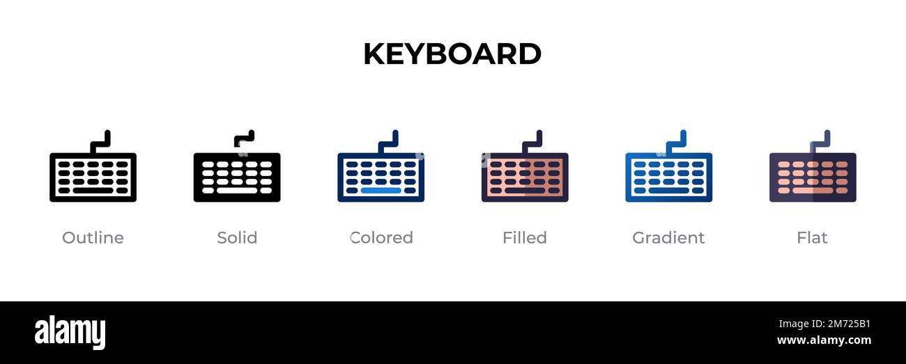 Keyboard icon in different style. Keyboard vector icons designed in ...