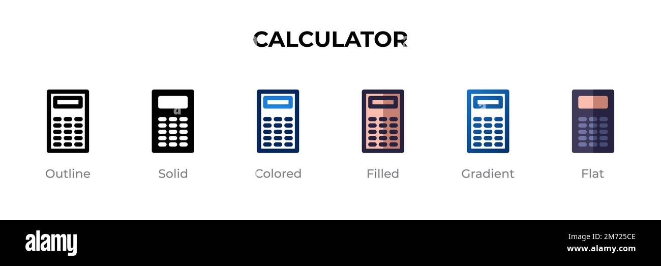 Calculator icon in different style. Calculator vector icons designed in ...