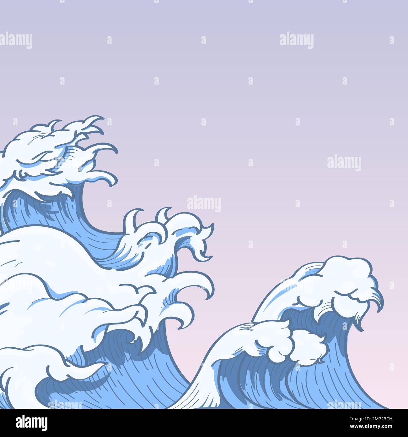Blue Japanese wave background vector Stock Vector Image & Art - Alamy