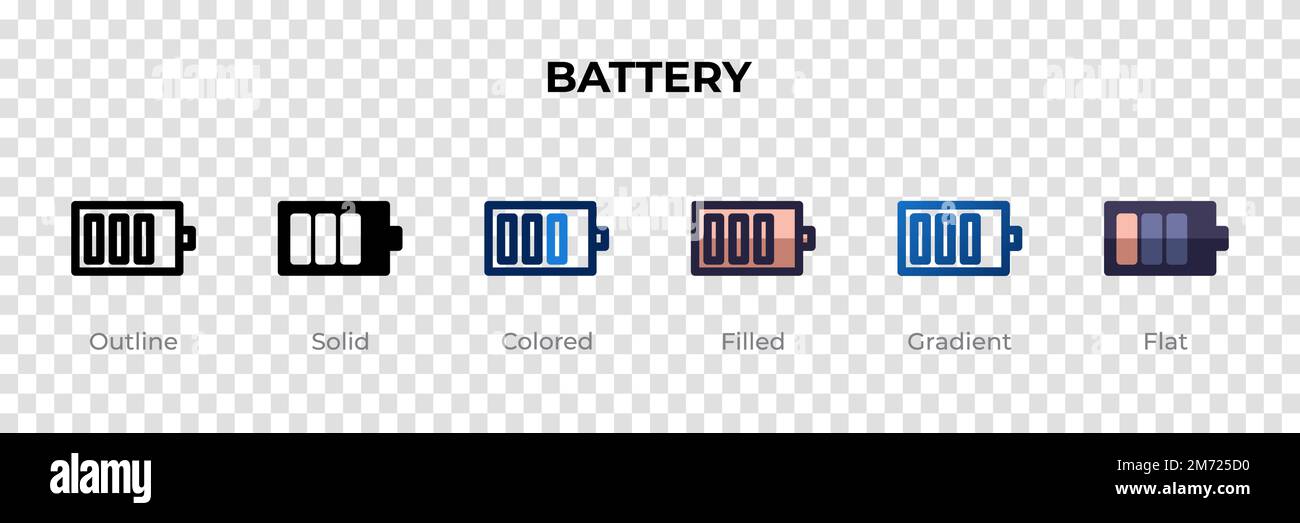 Battery icon in different style. Battery vector icons designed in ...