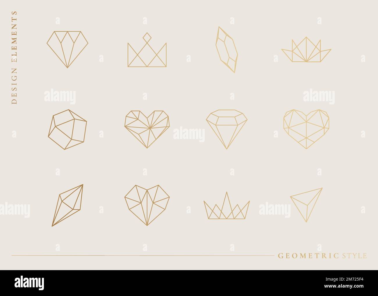 Linear geometric design element collection vectors Stock Vector Image ...