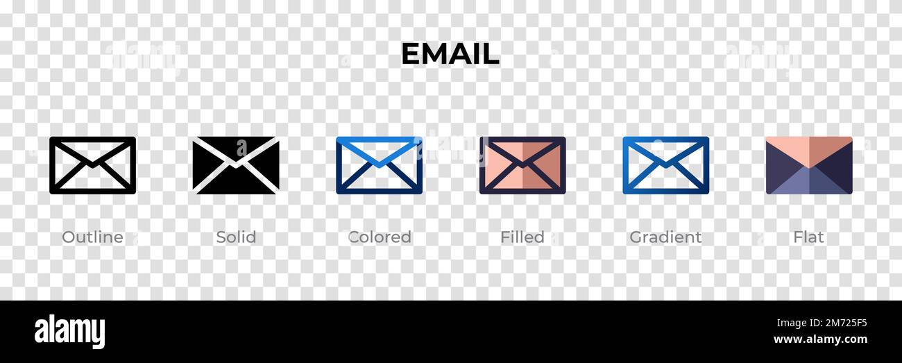 Email icon in different style. Email vector icons designed in outline ...