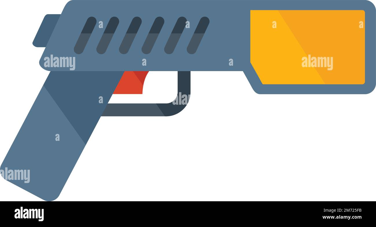 Defense taser icon flat vector. Gun stun. Police tazer isolated Stock ...