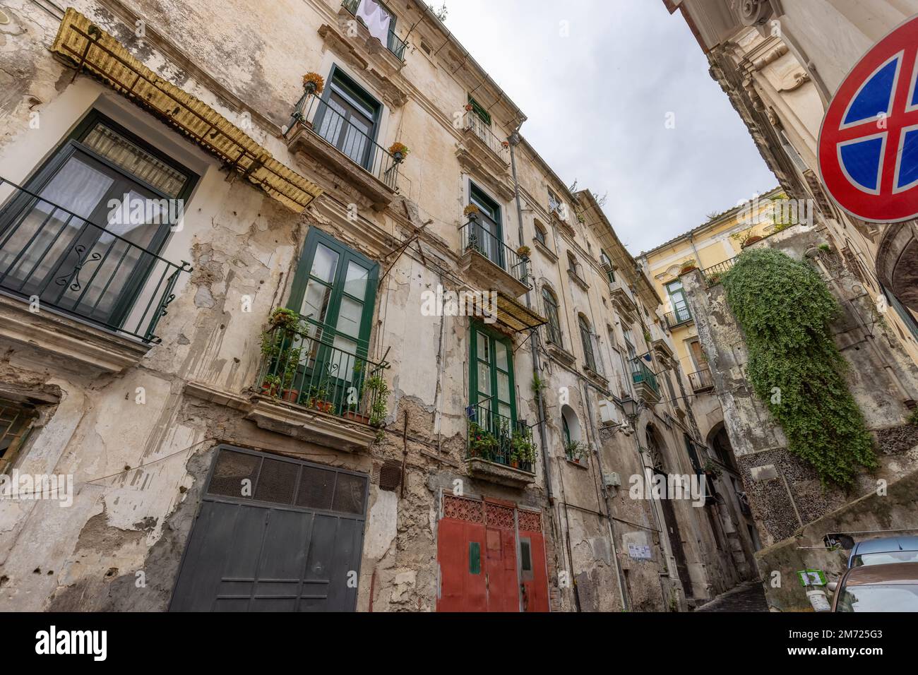 Old Urban Streets in a Downtown city of Salerno, Italy Stock Photo - Alamy