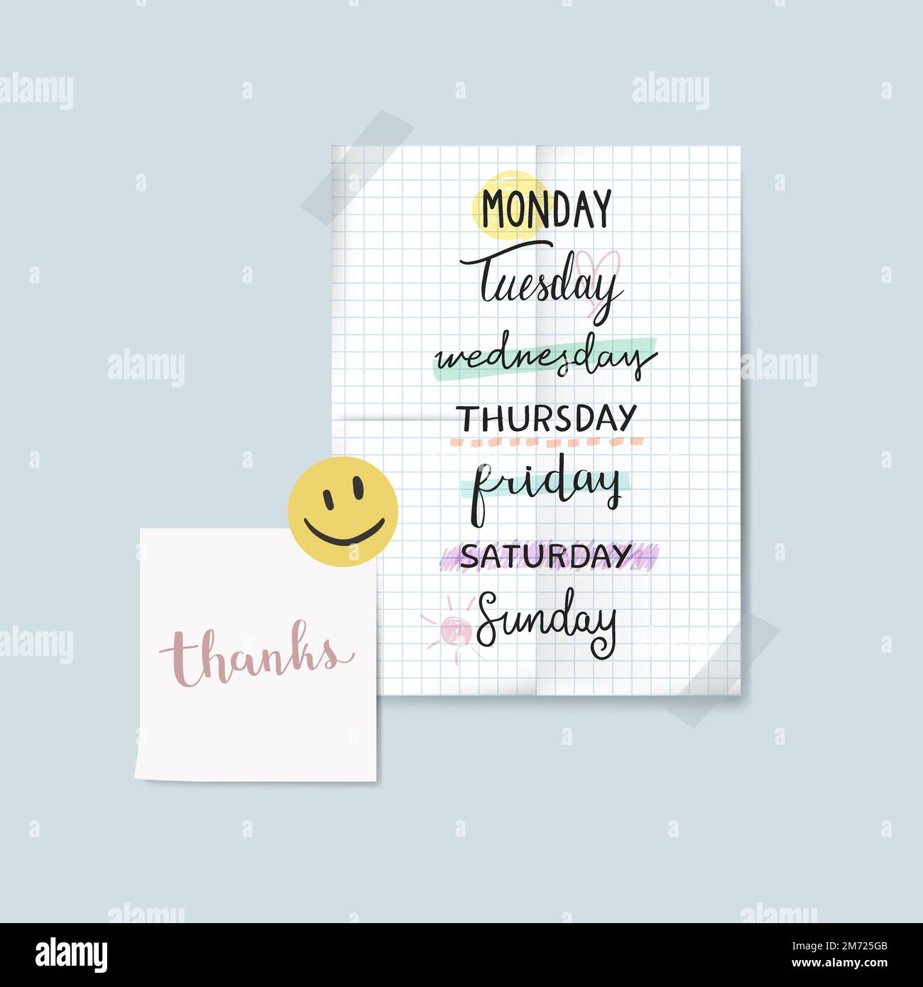 Weekdays typography collection vector Stock Vector Image & Art - Alamy