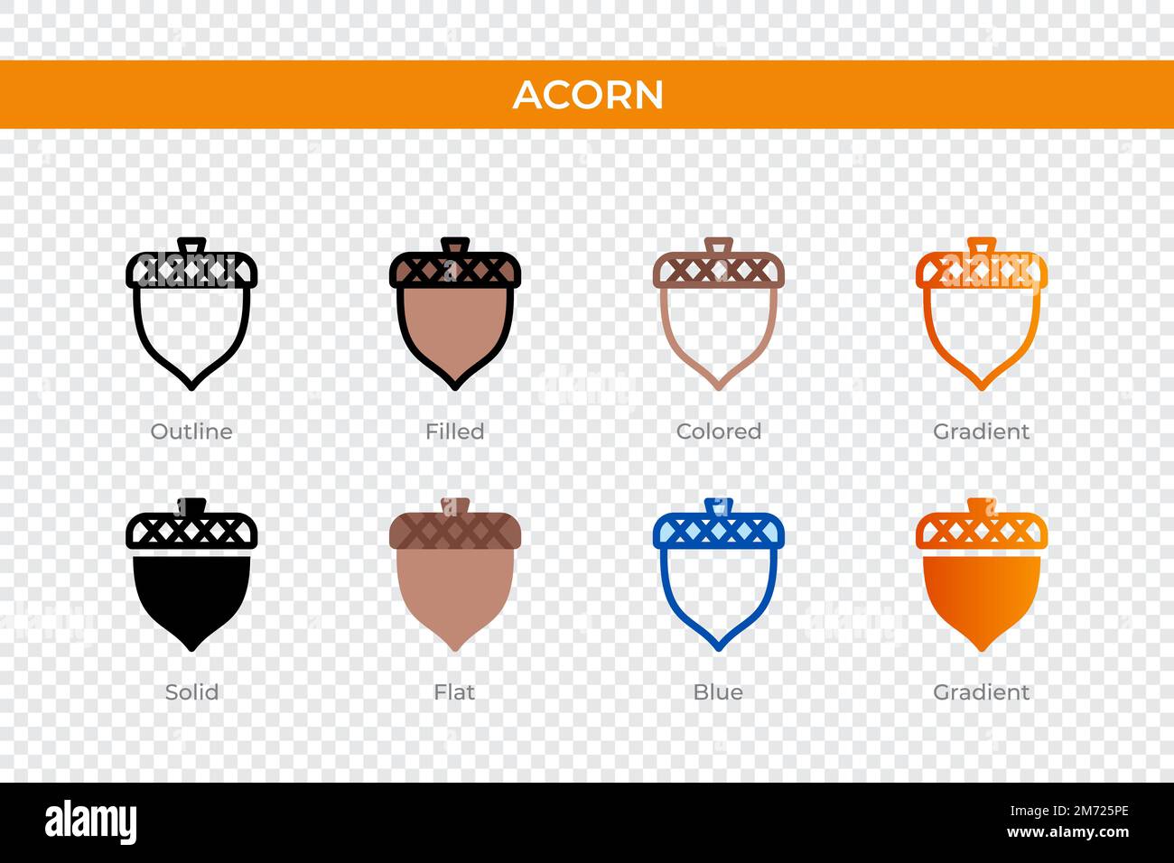 Acorn Icon In Different Style Acorn Vector Icons Designed In Outline