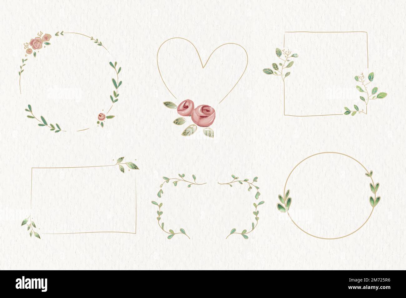 Doodle floral wreath vector collection Stock Vector Image & Art - Alamy