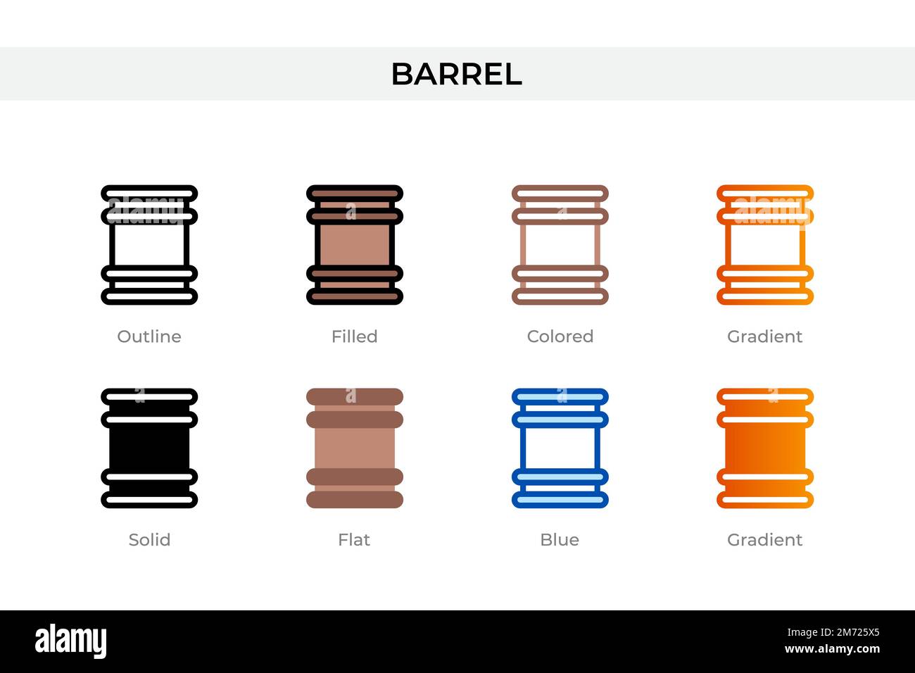 barrel icon in different style. barrel vector icons designed in outline, solid, colored, filled ...