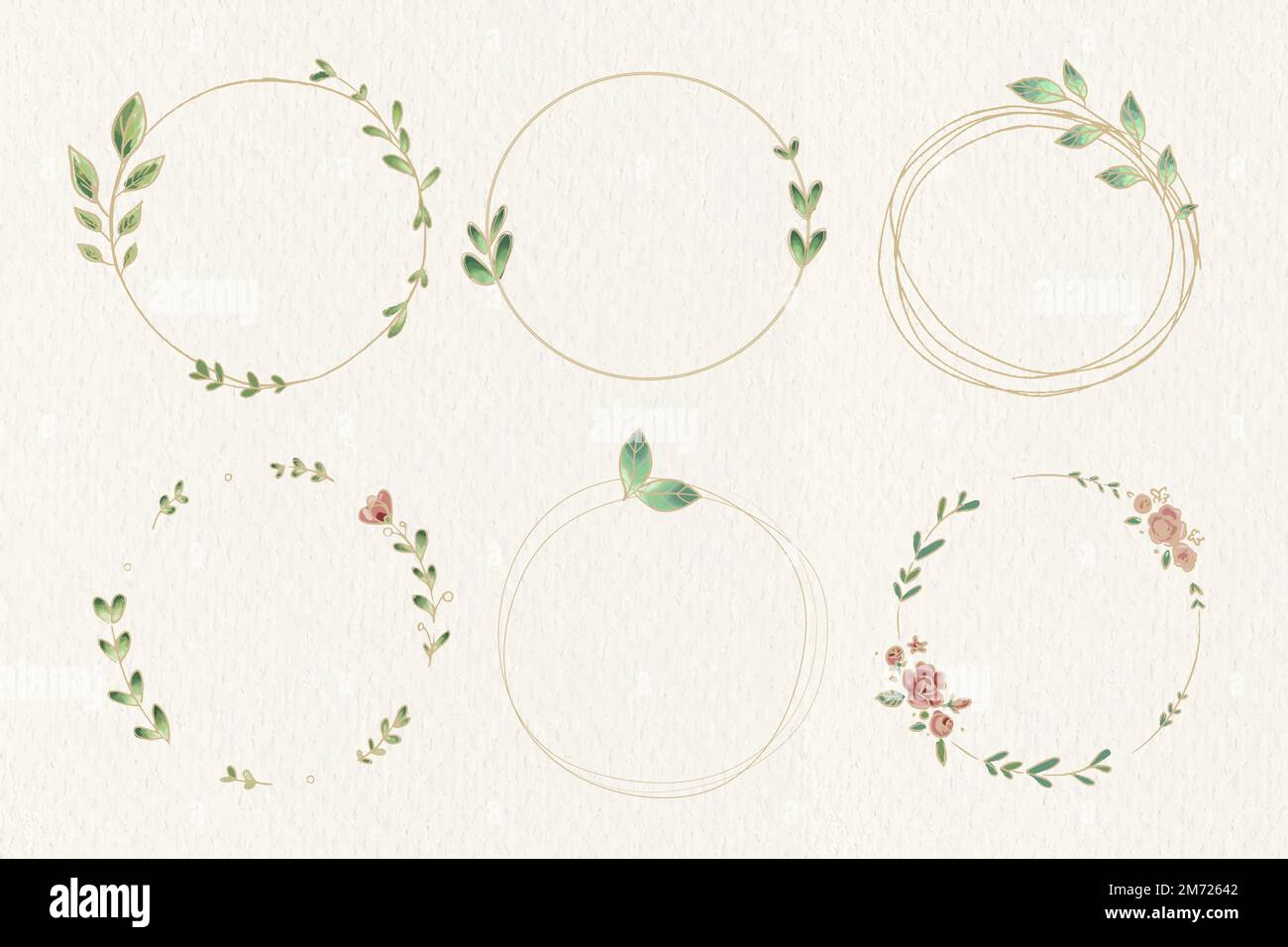 Doodle floral wreath vector collection Stock Vector Image & Art - Alamy
