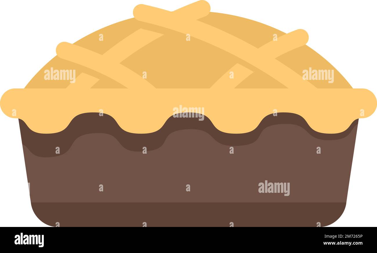 Apple pie tart icon flat vector. Cute fruit. View peach isolated Stock ...