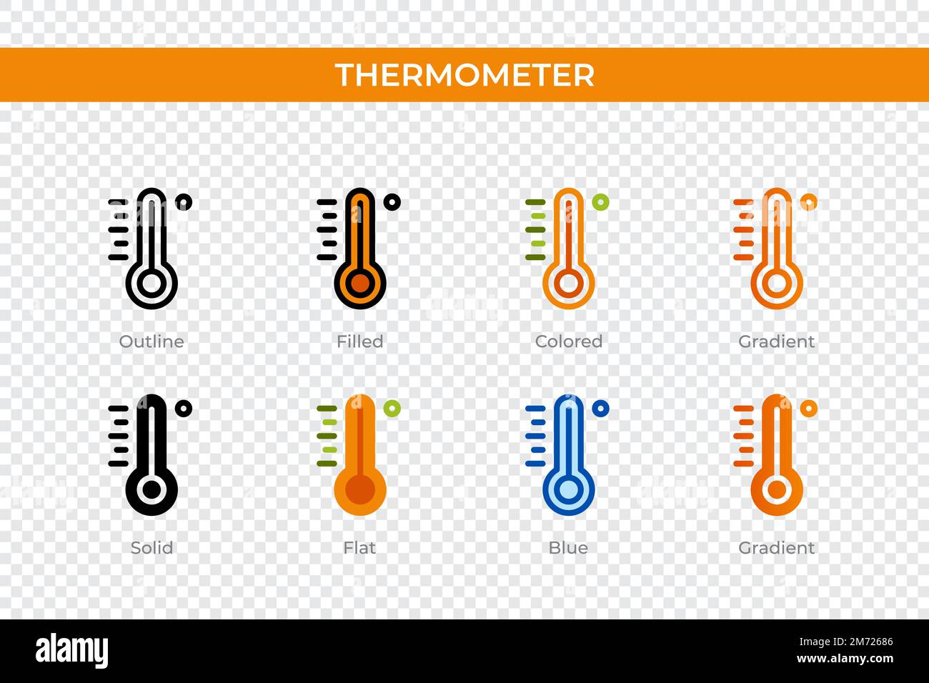 thermometer icon in different style. thermometer vector icons designed ...