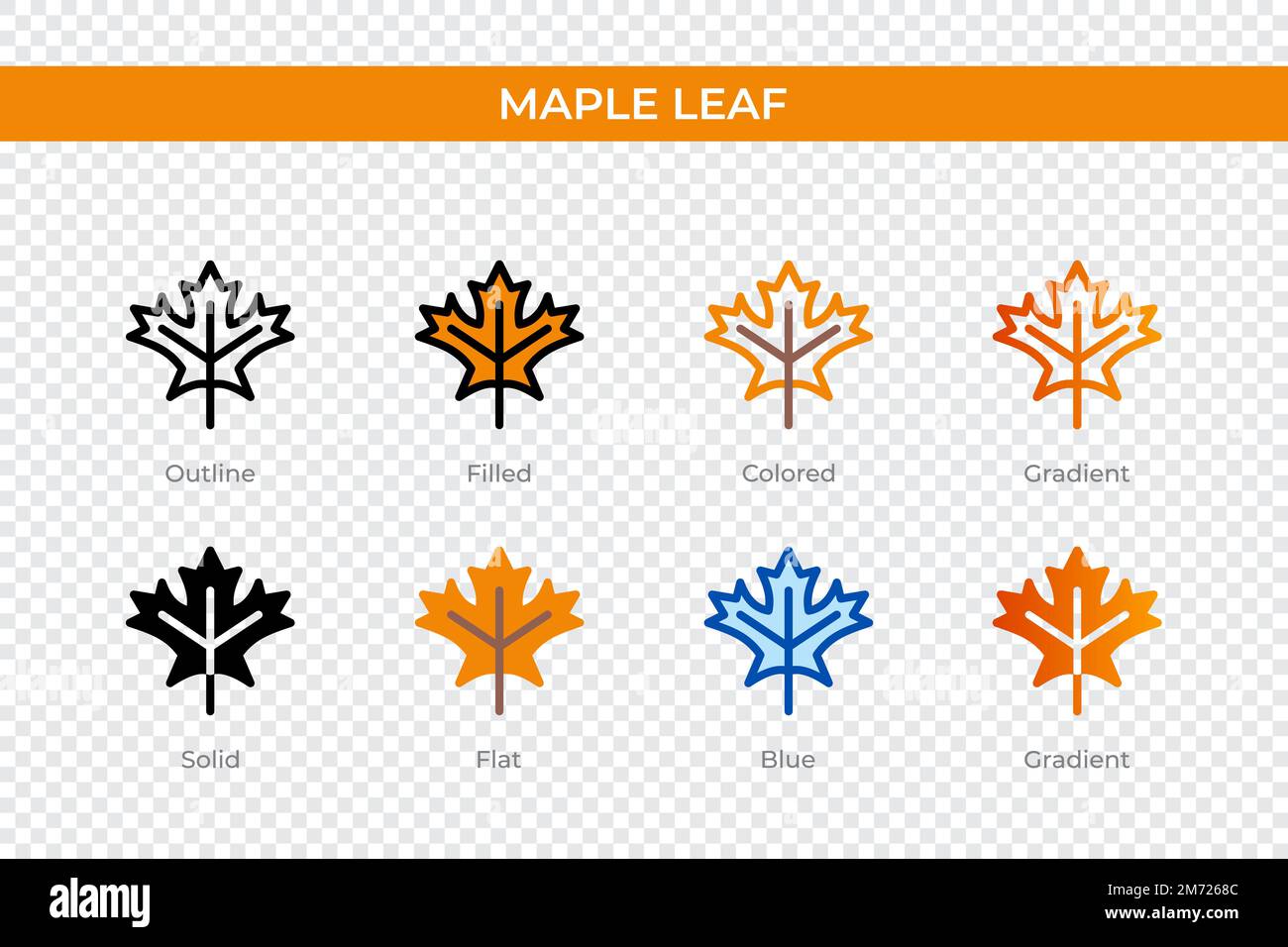 maple leaf icon in different style. maple leaf vector icons designed in ...