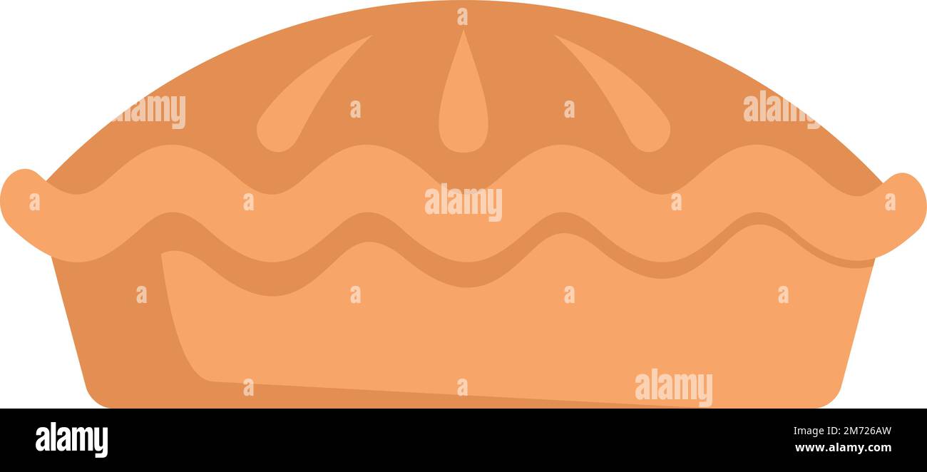 Apple pie bakery icon flat vector. Fruit cake. American peach isolated ...