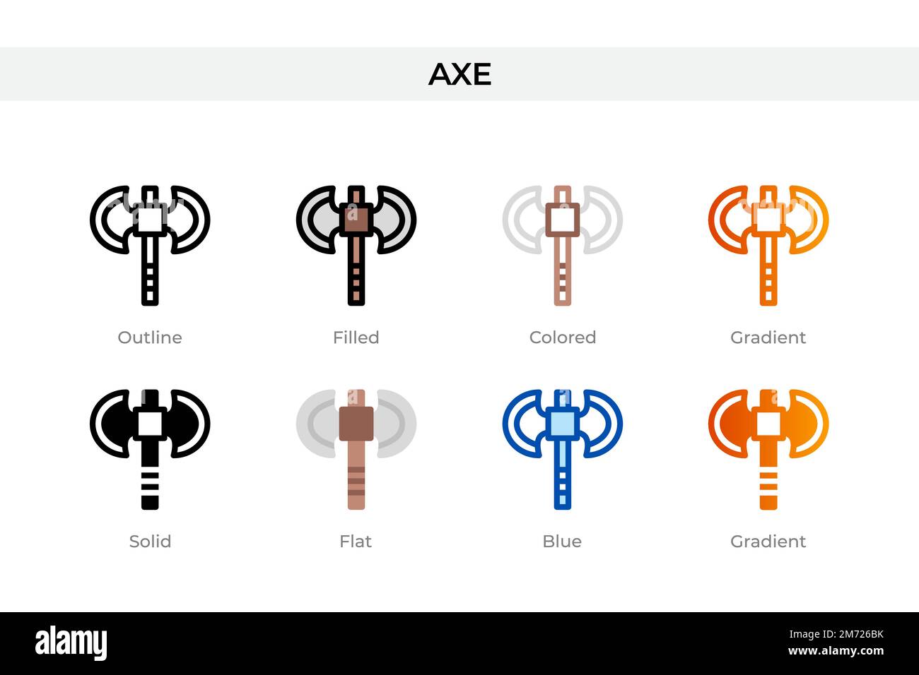 axe icon in different style. axe vector icons designed in outline ...