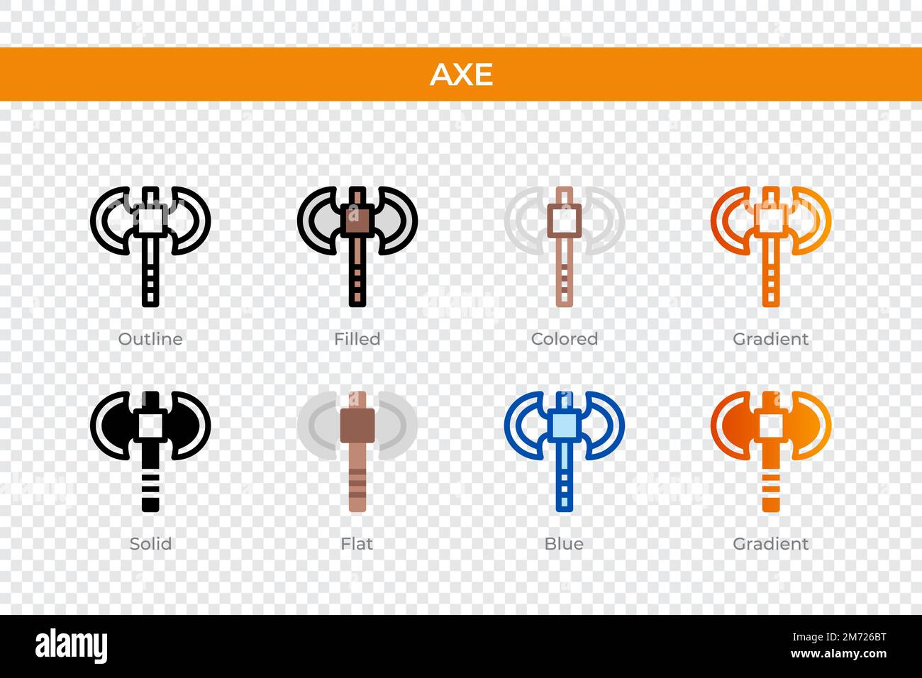 axe icon in different style. axe vector icons designed in outline, solid, colored, filled ...