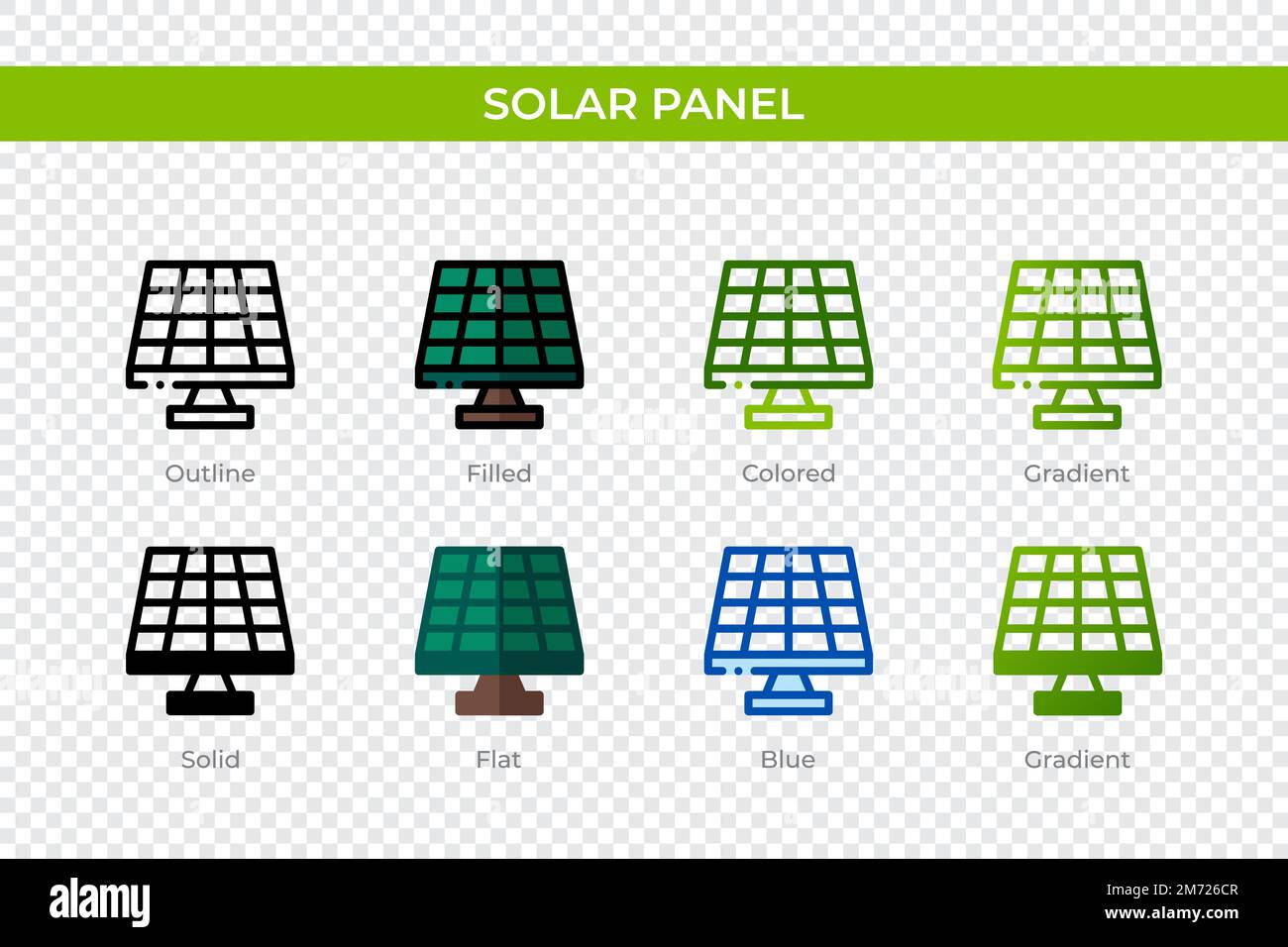 Solar panel icon in different style. Solar panel vector icons designed ...