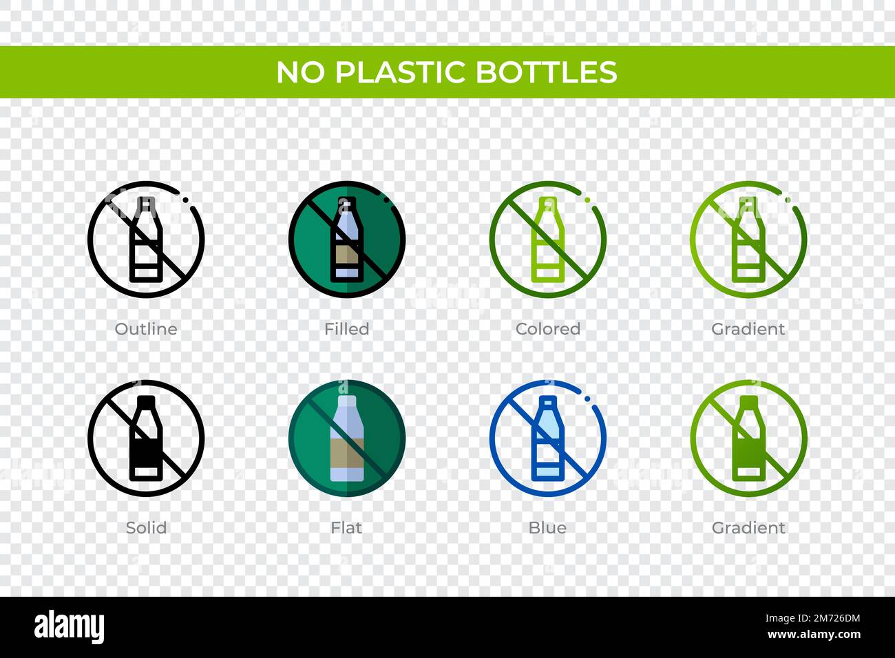 No plastic bottles icon in different style. No plastic bottles vector icons designed in outline ...