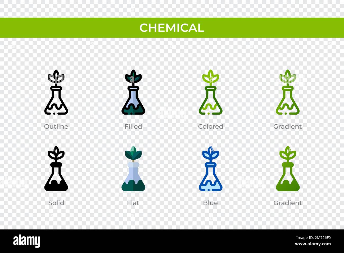 Chemical icon in different style. Chemical vector icons designed in ...