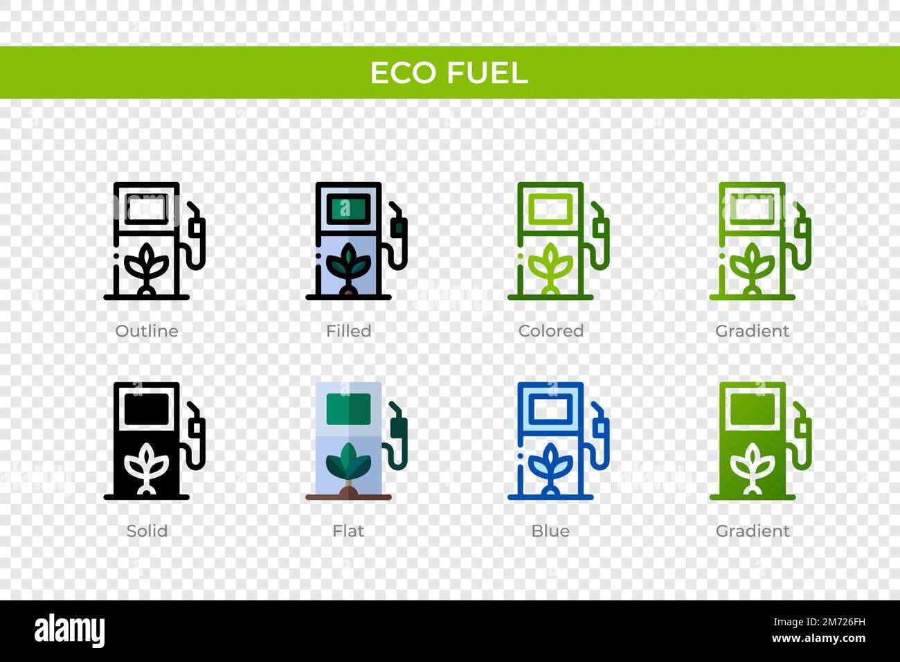 Eco fuel icon in different style. Eco fuel vector icons designed in outline, solid, colored ...
