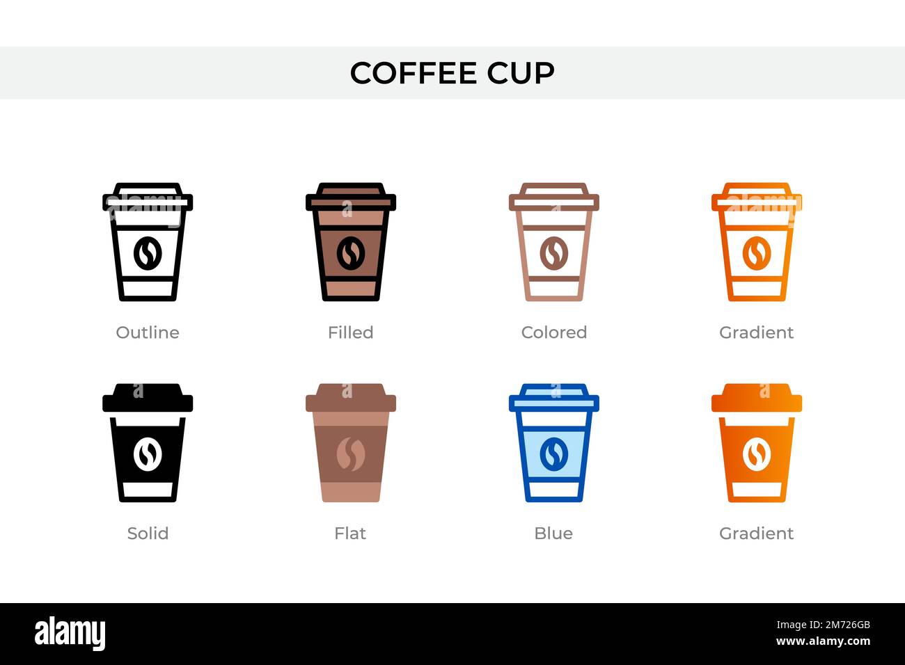 coffee cup icon in different style. coffee cup vector icons designed in ... coffee cup icon in different style. coffee cup vector icons designed in ...