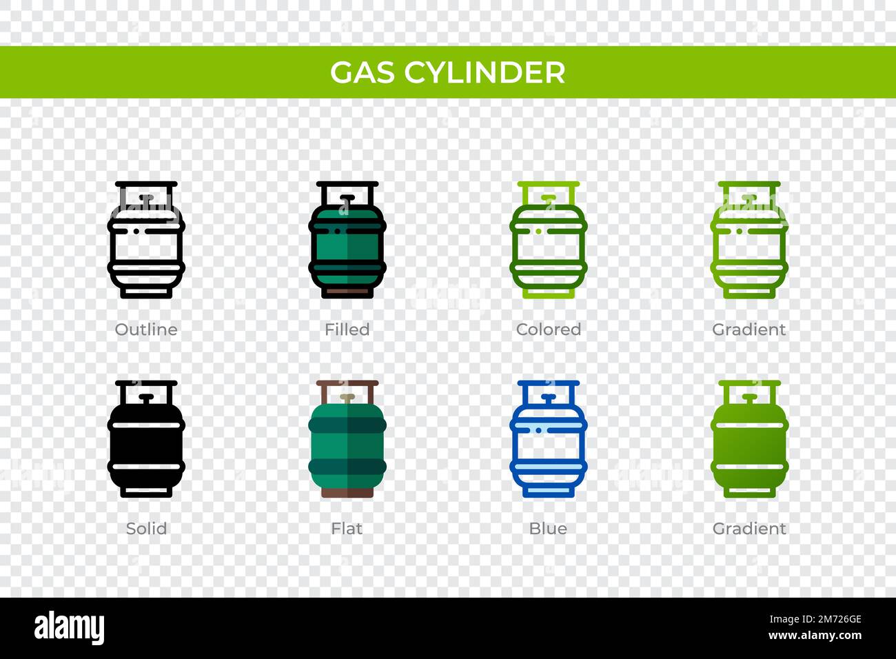 Gas cylinder icon in different style. Gas cylinder vector icons ...