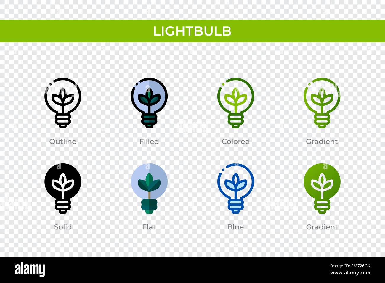 Lightbulb icon in different style. Lightbulb vector icons designed in ...