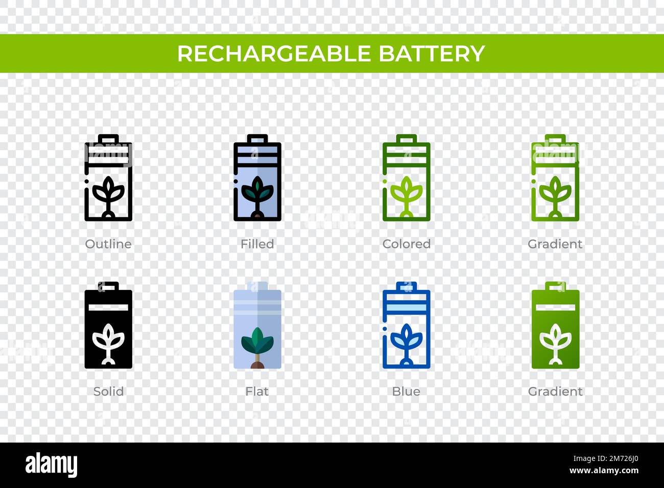Rechargeable battery icon in different style. Rechargeable battery ...