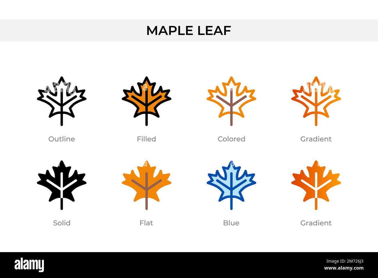 maple leaf icon in different style. maple leaf vector icons designed in ...