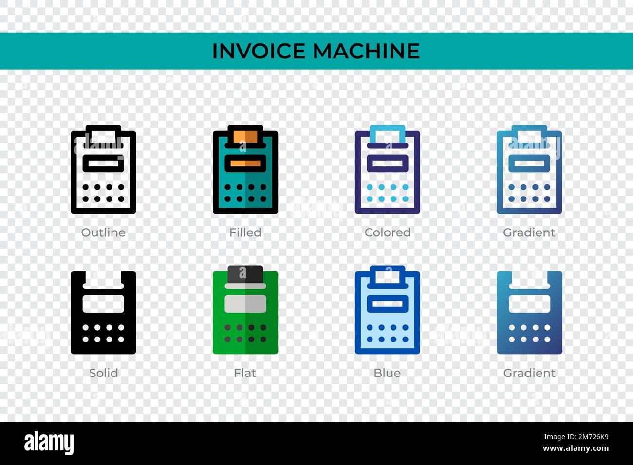 Invoice Machine icon in different style. Invoice Machine vector icons ...