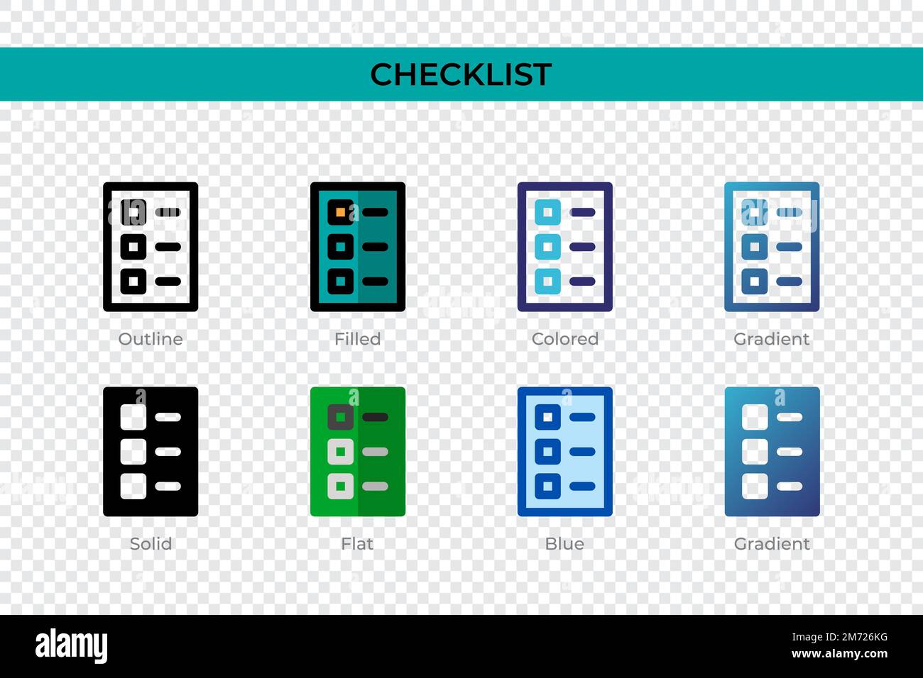Checklist icon in different style. Checklist vector icons designed in ...