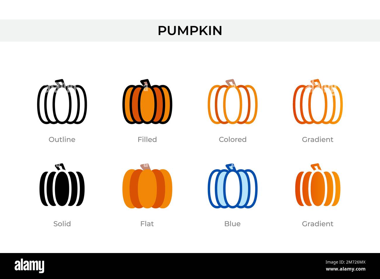 pumpkin icon in different style. pumpkin vector icons designed in ...