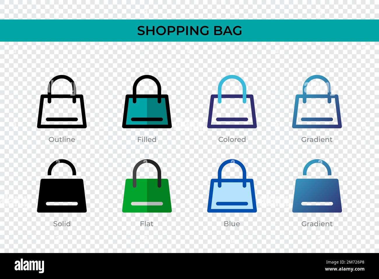 Shopping Bag icon in different style. Shopping Bag vector icons ...