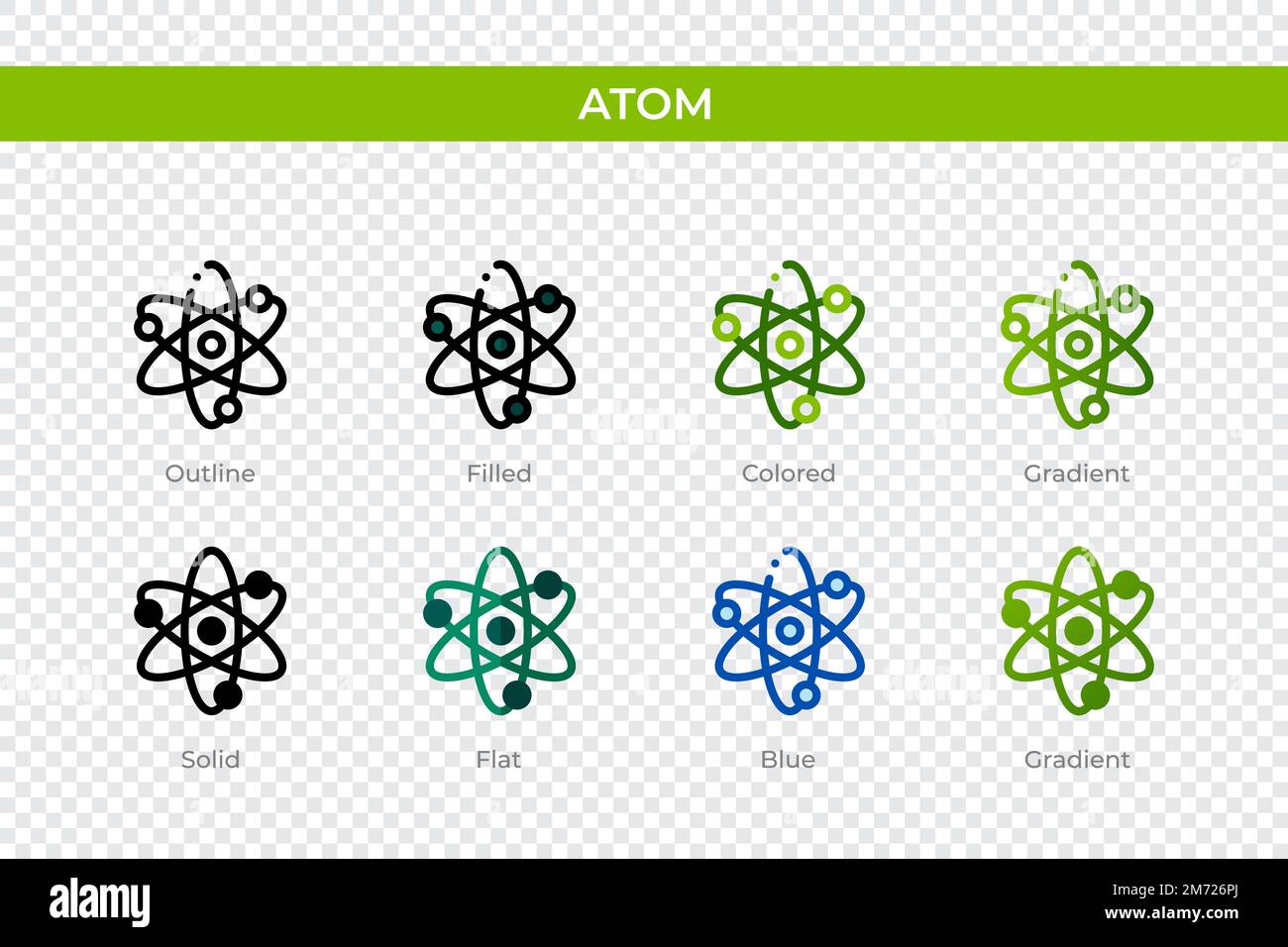 Atom Icon In Different Style Atom Vector Icons Designed In Outline