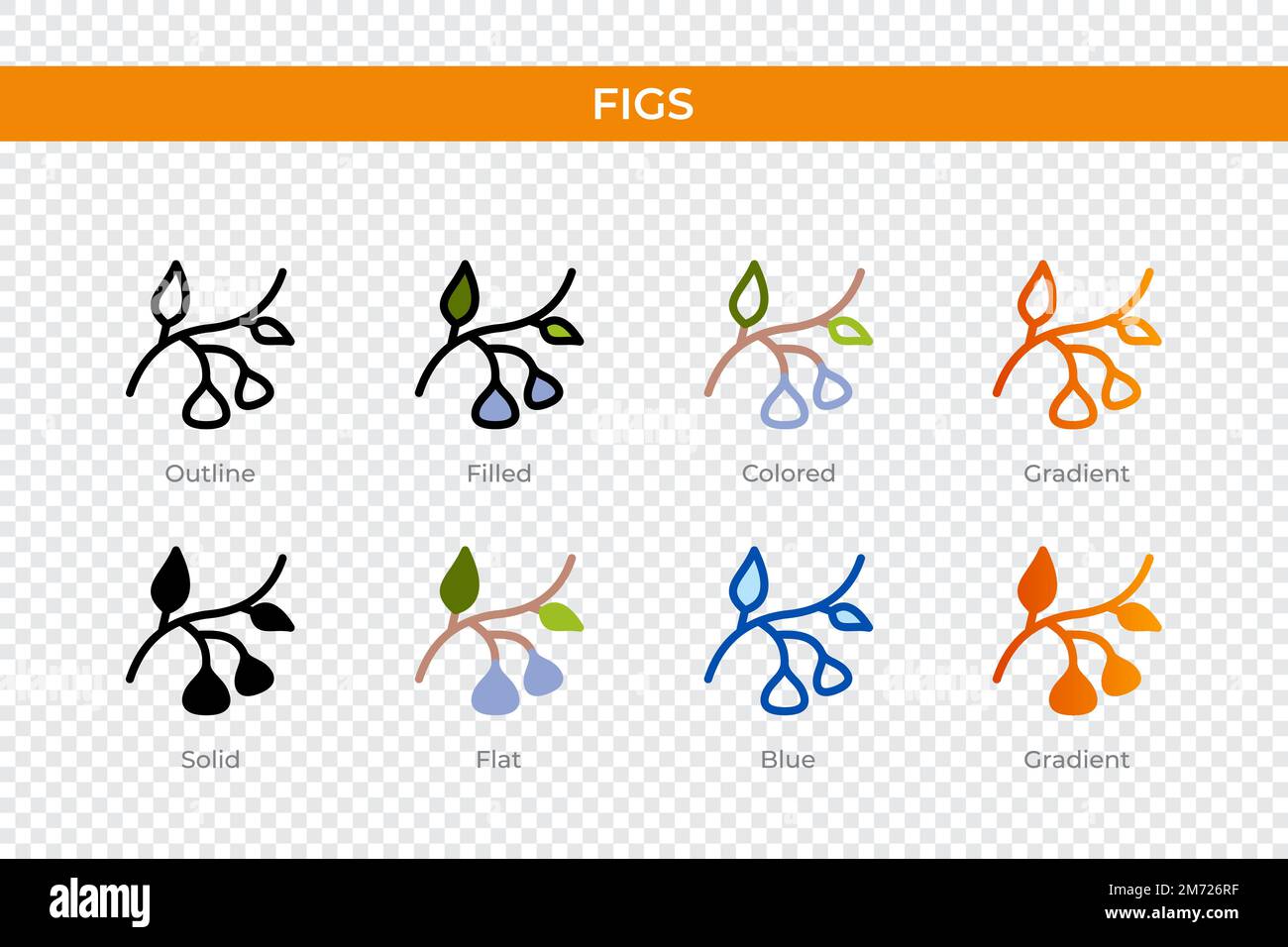 figs icon in different style. figs vector icons designed in outline ...