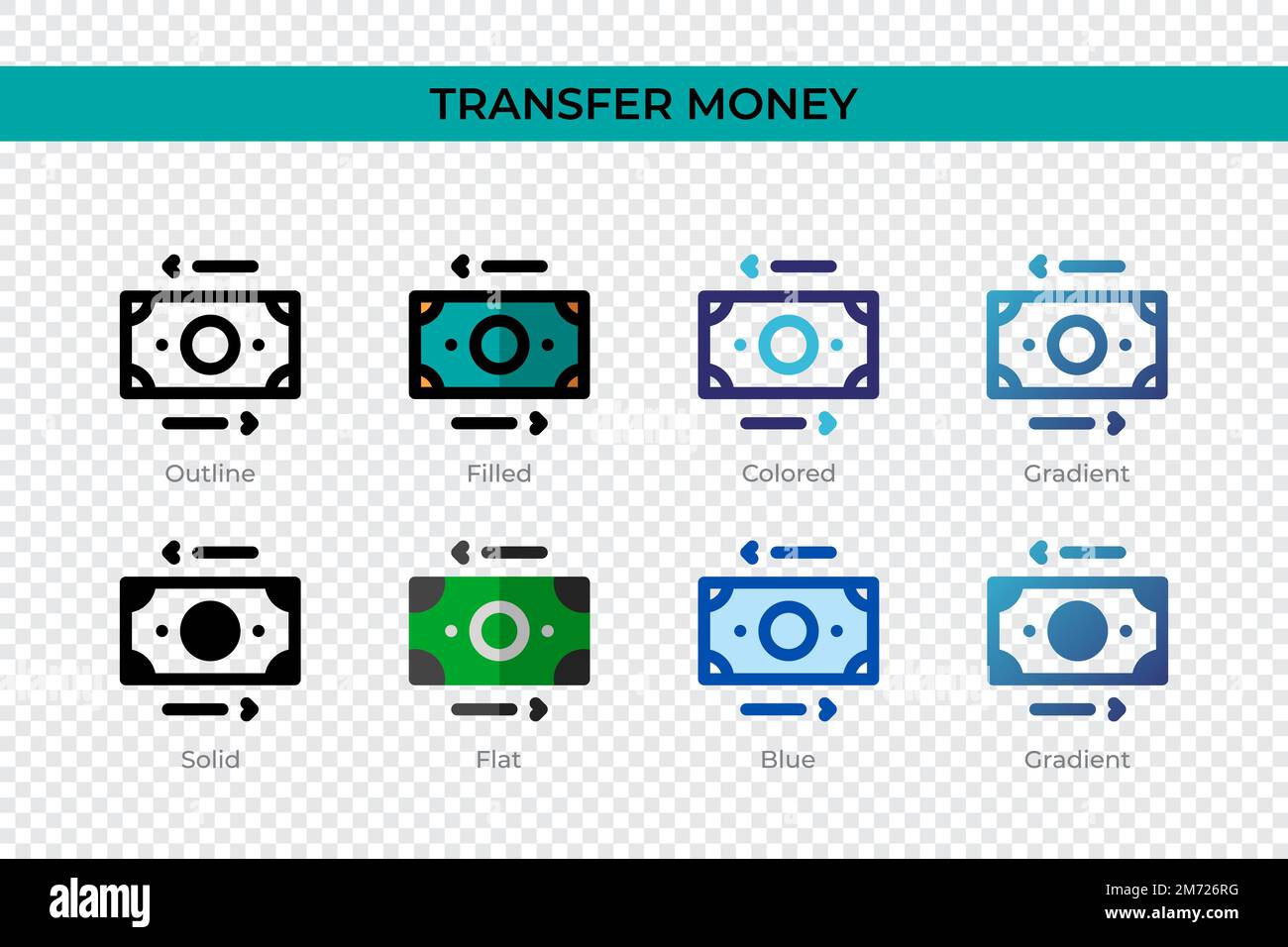 Transfer Money icon in different style. Transfer Money vector icons ...